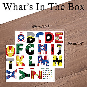 Alphabets Stickers ABC Letters Wall Stickers Kids Wall Decal Peel and Stick for Baby Boys Girls Bedroom Nursery Playroom Daycare Kids Room Wall Decor