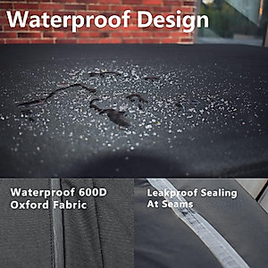 Rectangle Patio Table Cover with Umbrella Hole - 84"L x 44"W x 23"H (COVER SIZE，NOT TABLE SIZE) Heavy Duty Waterproof 600D Oxford Fabric Outdoor Lawn Patio Furniture Covers