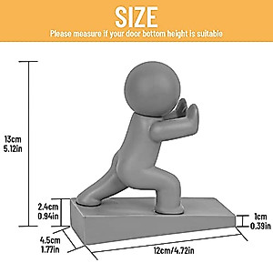 Cute Door Stopper, 2 Pack Buddy Door Stop, Flexible and Effective to Keep Your Door Open (White and Gray)