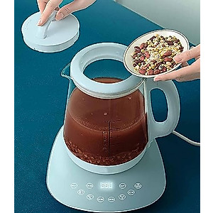 1.5L Household Electric Kettle Health Pot Automatic Thickening Glass Multi-Function Kettle Electric Boiling Teapot 12H Insulation High Borosilicate Glass A,1.5L