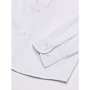 IZOD boys Long Sleeve Solid Button-down Oxford button down shirts, White, 12 US