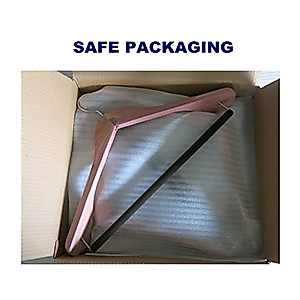 Amber Home 5 Pack American Red Cedar Wood Coat, Suit Hangers with Extra Wide Shoulder, Wooden Jacket Clothes Hanger Smooth Deluxe Aromatic Natural Cedar with Non Slip Velvet Pant Bar