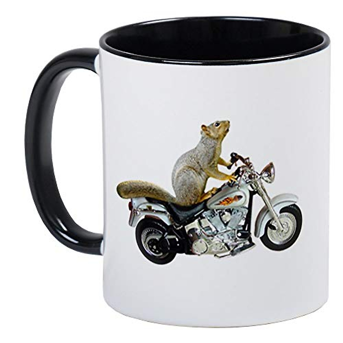 Motorcycle Squirrel Mug - Ceramic 11ozRINGER Coffee/Tea Cup Gift Stocking Stuffer