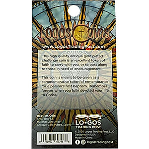 Baptism Coin, Baptismal Gift for Girls and Boys, Commemorative Keepsake Token, Catholic and Christian Religious Antique Gold Plated Prayer Challenge Coin