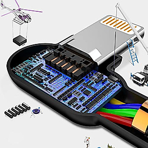Exeric iPhone Charger Cable, 3Pack LED Right Angle Lightning Cable 90 Degree Nylon Braided Charging Cord Gaming USB Charging/Sync Compatible with iPhone13/12/11/XR/X/8 8Plus/7/7 Plus/6(10FT)