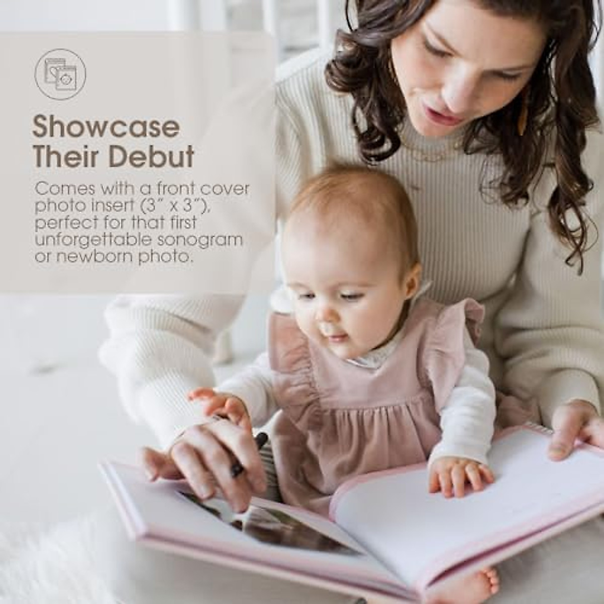 Pearhead Hello Baby First 5 Years Memory Book, Baby Girl Keepsake for New and Expectant Parents, Pregnancy And Milestone Journal, Pink