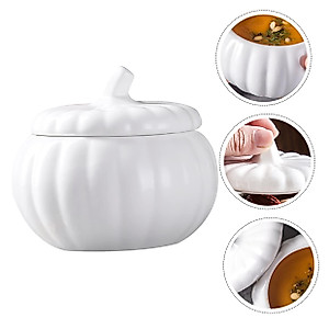 Luxshiny 2 pcs for Dessert Kitchen Design Microwave Dishwasher Porcelain Lids Elegant Shape Small Trinket Salad Dishes Tableware Sugar White Storage Pumpkin Fashion Ceramics and Noddle