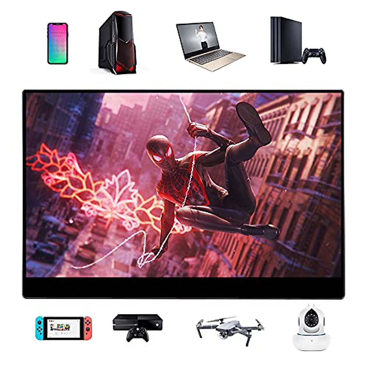 Monitor 4K/ 1080P Portable Monitor 15.6' FHD HDR Computer Display With Hand Drawn Function USB- C HDMI External Monitor For Laptop PC Phone Mac Xbox PS4 Switch Gaming Monitor ( Size : 4K )