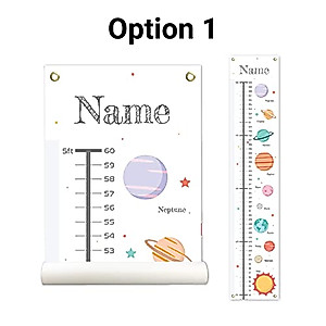 Personalized Kids Canvas Growth Chart, Height Chart, Growth Chart Banner, Planet
