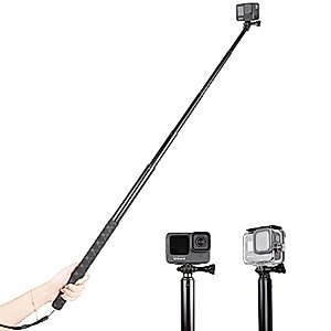 79inch Long Selfie Stick for GoPro 11 10 9 8 7 6 5 Blcak 4 Silver Go Pro Max Session, DJI Osmo Action 2,AKASO,Insta360 One R Cameras, 45-200cm Extendable Pole Monopod