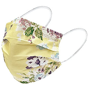 Everydayspecial Disposable Safety Mask 3 Layer Protection Face Mask for Adults 50 pcs (Flower Assorted Print)