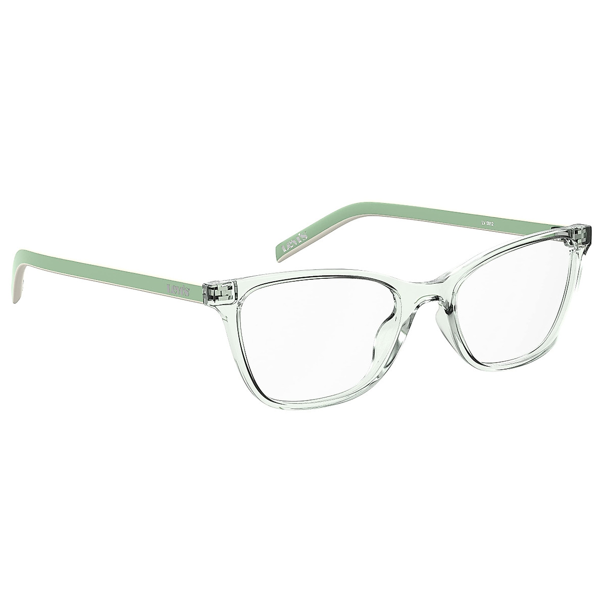 Levi's Women's LV 1022 Cat Eye Prescription Eyewear Frames, Green/Demo Lens, 52 mm, 18mm
