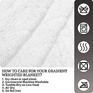 Yescool Faux Fur Weighted Blanket 60"x80" 20lbs,Fuzzy Cozy Shaggy Weighted Blanket Queen Size for Adult，Fluffy Sherpa Comfy Heavy Blanket for Women Men,Warm Soft Plush White Blanket for Couch Sofa Bed