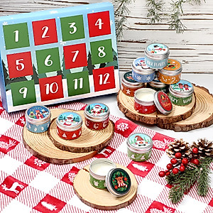 Tuitessine 12 Days Christmas Advent Calendar 2024 Scented Candles African American Christmas Decorations Soy Wax Jar Candles 12 PCS Christmas Countdown Calendar Black Santa Claus Gifts