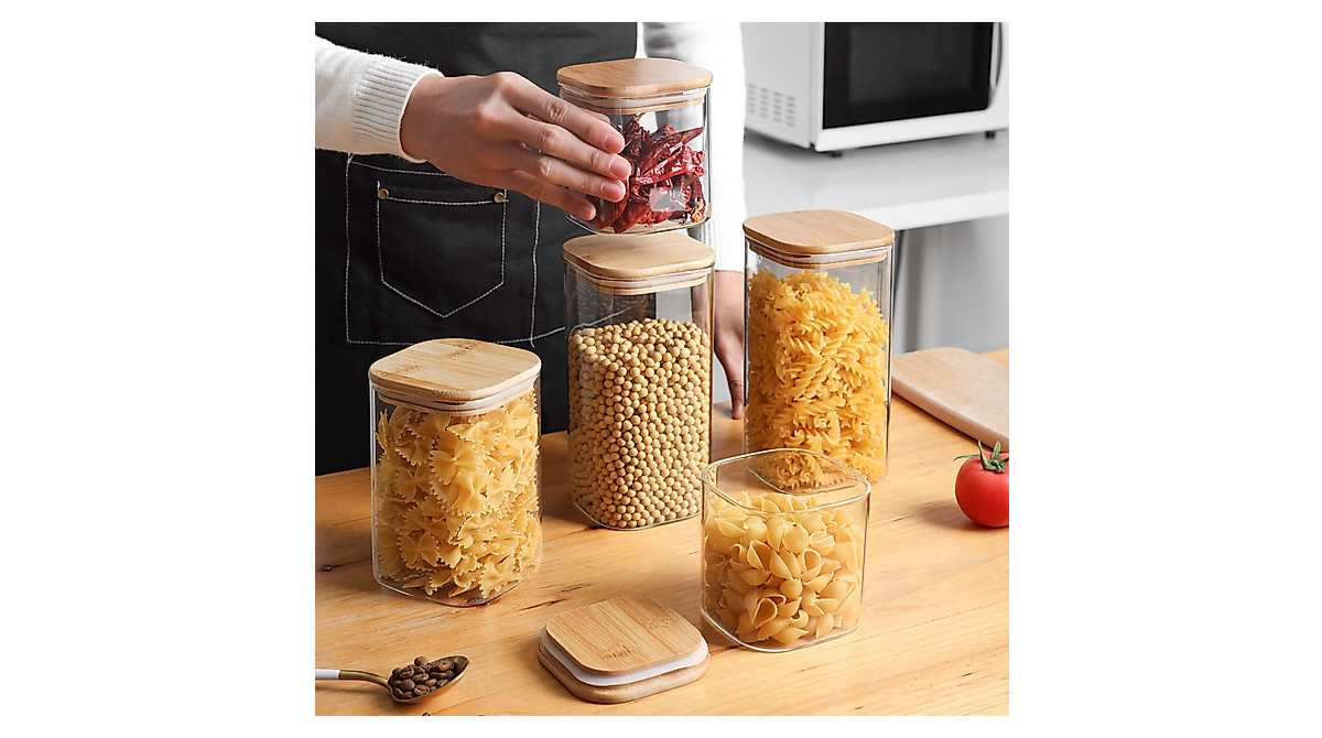 ComSaf Airtight Glass Storage Canister Set - 10 Pack