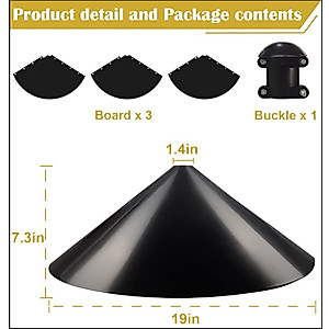 Queension Squirrel Proof Baffle, 19-inch Wide Squirrel Guard Stopper for Outdoor Bird Feeder Poles or Outside Shepherd Hooks, Save Bird Houses from Squirrels, Raccoons, and Rodents, Black, 1 Pack…