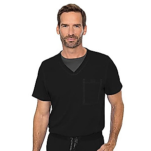 Med Couture RothWear Men's Cadence One-Pocket Top, Black, Large