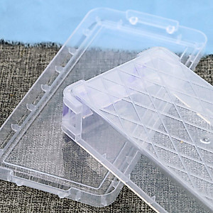 Fireboomoon 3 Pack Large Capacity Pencil Box,Stackable Translucent Brush Painting Pencil Watercolor Pen Storage Box Case Container Organizer for DIY Office Supplies,Makeup Items(8.5" x 4" x 1.7")