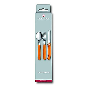 Victorinox Swiss Classic Paring Knife, Fork and Spoon Set Orange 3 piece