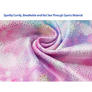 Domusgo Leotards for Girls Gymnastics Size 7-8 Years Old Shiny Rainbow Loves Outift Sparkle Cute One-Piece Nenon Love Heart Leo for Kids Gym Exercises