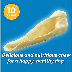 123 Treats Lamb Ear Dog Chews Treat - from Free Range Lambs | All Natural Premium Dog Treats for Your Dog (10 Count)