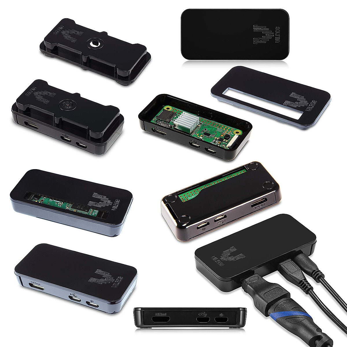 Vilros Raspberry Pi Zero- Zero W Compatible Case (Black)