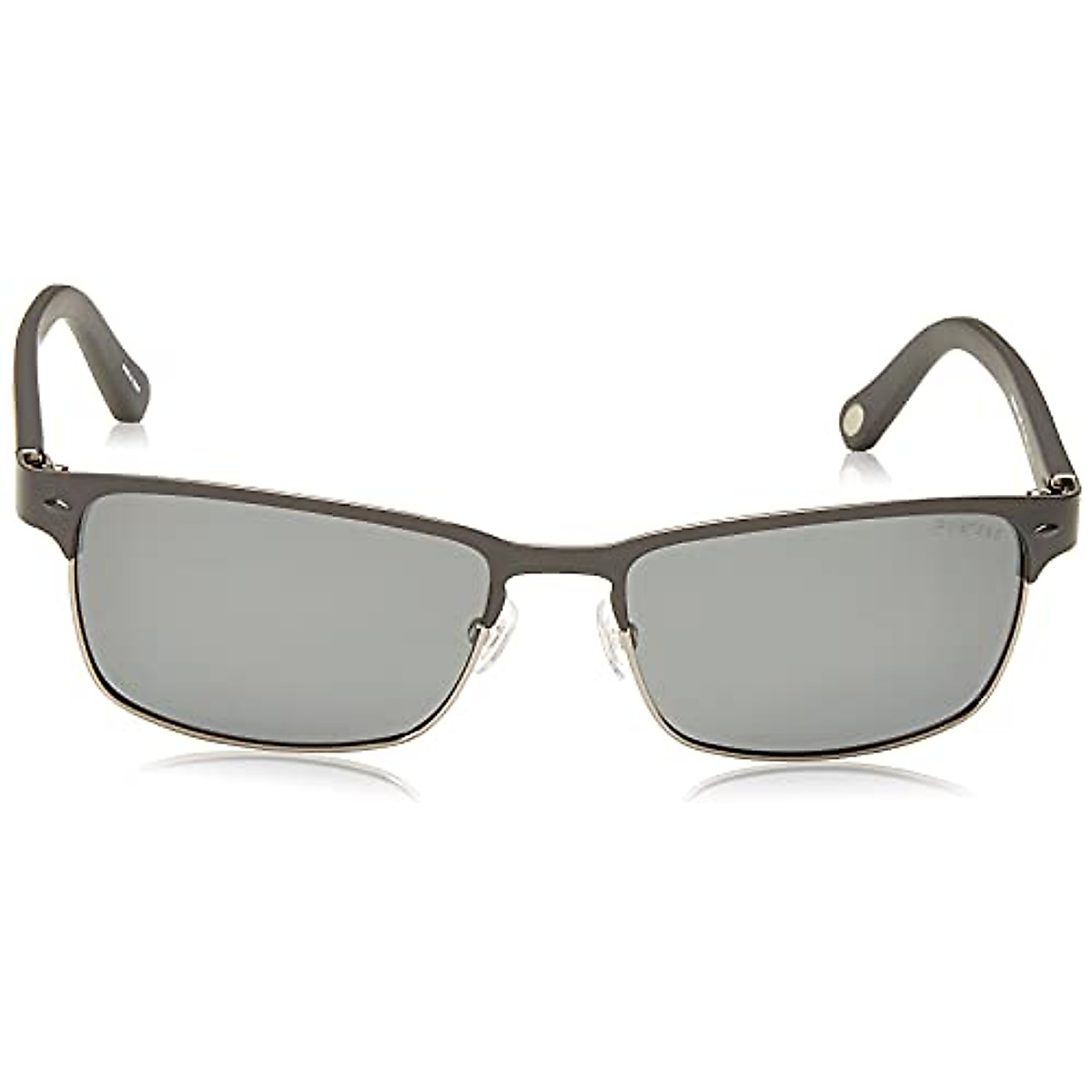 Fossil FOS3000ps Polarized Rectangular Sunglasses, Matte Black Ruthenium, 57 mm