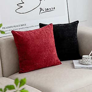 Anickal Black Pillow Covers 18x18 Inch Set of 2 Modern Farmhouse Rustic Decorative Throw Pillow Covers Square Cushion Case for Living Room Home Sofa Couch Decoration