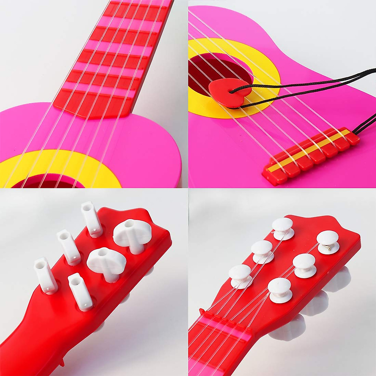WEY&FLY Kids Toy Guitar 6 String, Baby Kids Cute Guitar Rhyme Developmental Musical Instrument Educational Toy for Toddlers