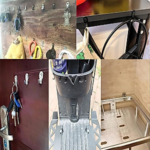 UtySty 10 Pack Screws Mount Wall Hook Cabinet Mounted Mini Hook Storage Organizer Hanger for Bag Keychain Clock Kitchen Bathroom Door Coat Closet Towel Art Picture Frame