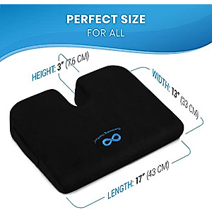 Everlasting Comfort Car and Truck Seat Cushion - Memory Foam Wedge Chair Driving Pillow (Black)