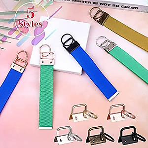 Modacraft Key Fob Hardware, Keychain Hardware Set Includes 60PCS 1 Inch Key Fob Hardware Wristlet Keychain With Key Fob Hardware Pliers Tool for Wrist Strap Key Chain, Lanyard Clasp Hardware