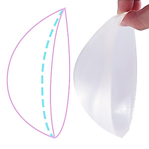 HIPLAYGIRL Concave Breast Forms - Clear Round Bra Inserts Silicone Breast Prosthesis Padding Enhancers (Size A B Cup, Single)