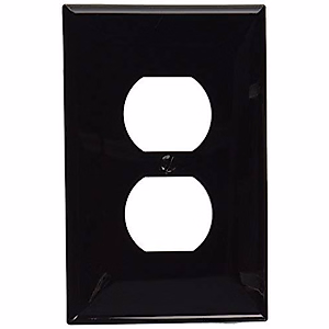 Leviton PJ8-E 1-Gang Duplex Receptacle Wallplate, Midway Size, 20-Pack, Black, 20 Count