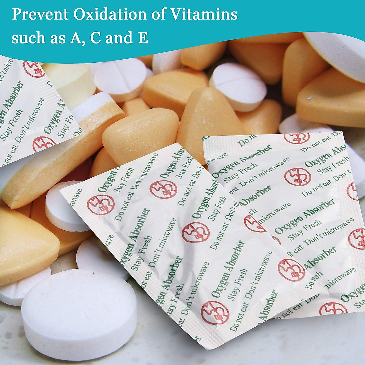 ATSAMFR 200cc(100Packets) Food Grade Oxygen Absorbers Packets for Long Term Food Storage,Oxygen Absorbers for Home Made Jerky