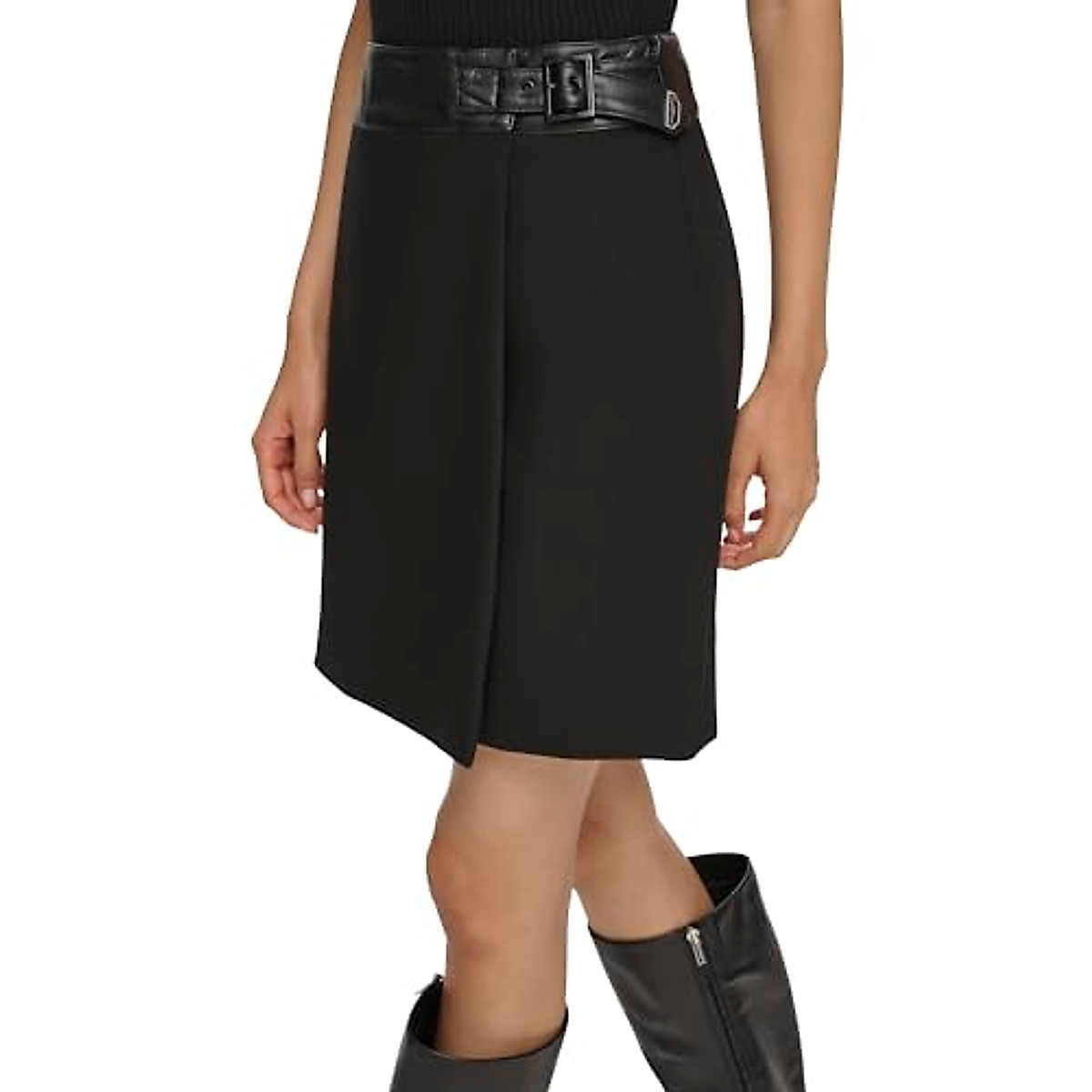 Karl Lagerfeld Paris Women's Sportswear Skirt Suiting, Black, 6