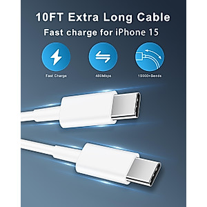 iPad Pro Charger iPad Fast Charger, 30W USB C Fast Wall Charger Blcok with 60W/3A 10FT Long USB C to USB C Cable for iPad Pro 12.9/11 inch, iPad 10th Generation, iPad Air 5/4th, iPad Mini 6