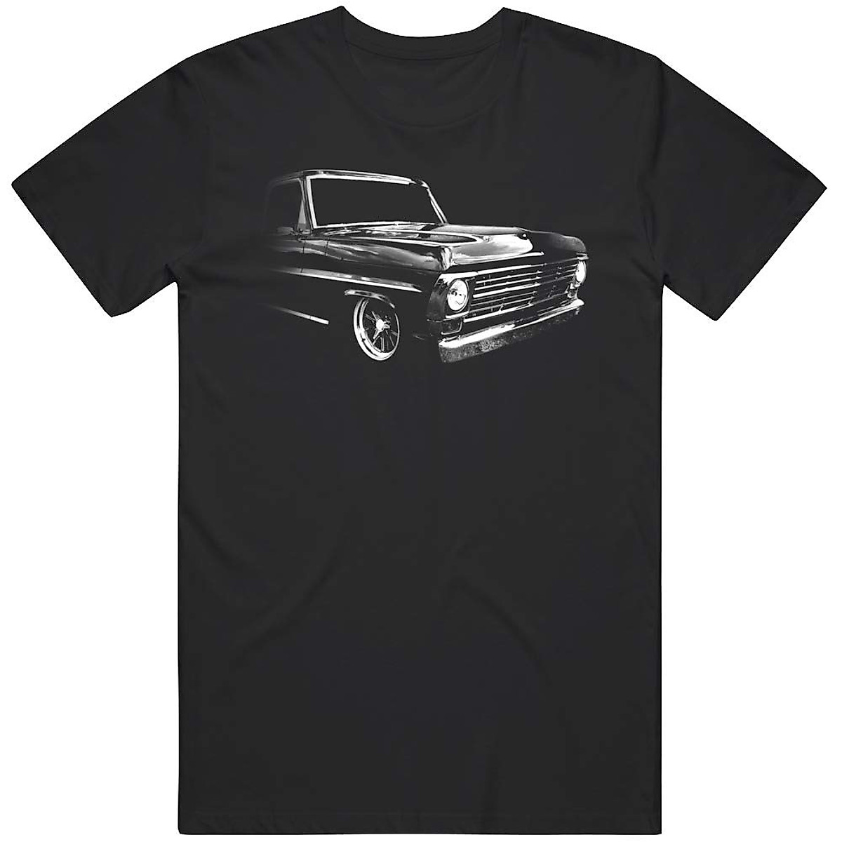 PurpleMonkeyTees 1969 F100 Pickup Truck Front Side View T Shirt M Black