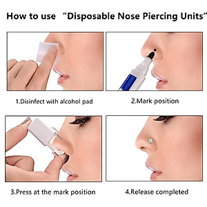 HYJLPAF Nose Piercing Kit - 3 Pack Self Nose Piercing Gun, Disposable Safety Nose Percinging Kit with Nose Rings Stud Nose Piercings Gun Kit Tool