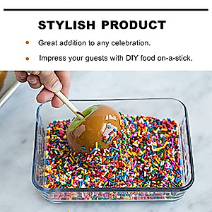 Gere Thick Candy Apple Sticks,120 Pack, 7 Inch 5mm,Caramel Apple Sticks, Bamboo Skewers for Corn Dog, Corn Cob, Kabob, Lollipop, Grill, Semi Point Food Caramel 120 pcs