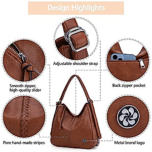 Angelkiss Women's Leather Hobo Bags Fashion Leather Purses and Handbags for Ladies Tassel Designer Shoulder Bucket Bag