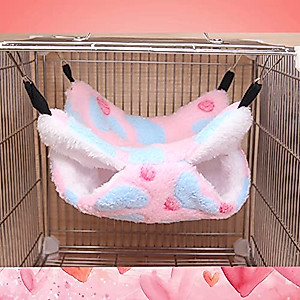 LROEZR 3 Pcs Pet Small Animal Hanging Hammock Guinea Pig Rat Hamster Bunkbed Hammock Cage Toy for Hamster Rat Sugar Glider Parrot Hideout Sleep Play - 7.87'' x 7.87''