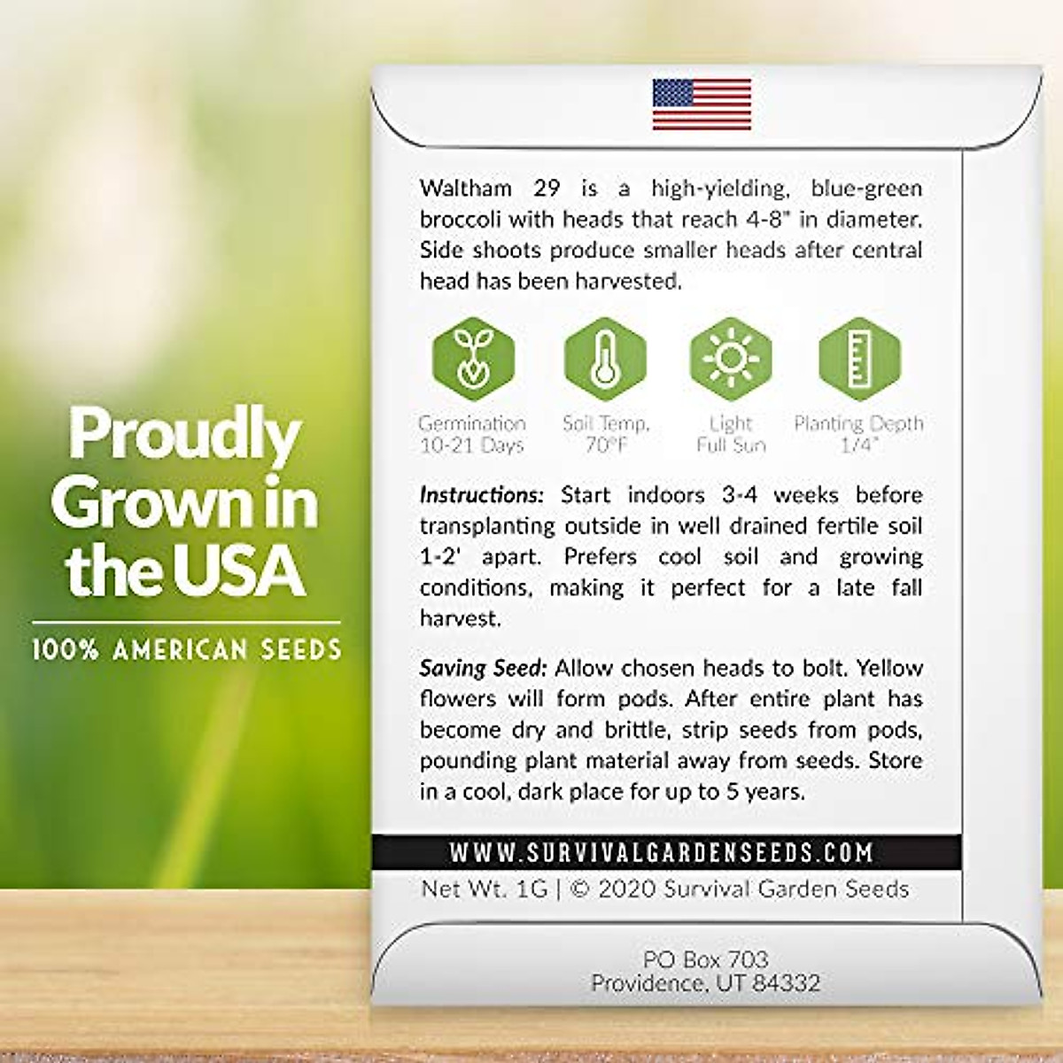 Waltham 29 Broccoli Seed for Planting - Packet with Instructions to Plant & Grow Cool Weather Broccoli in Your Home Vegetable Garden - Non-GMO Heirloom Variety - Survival Garden Seeds - 1 Pack