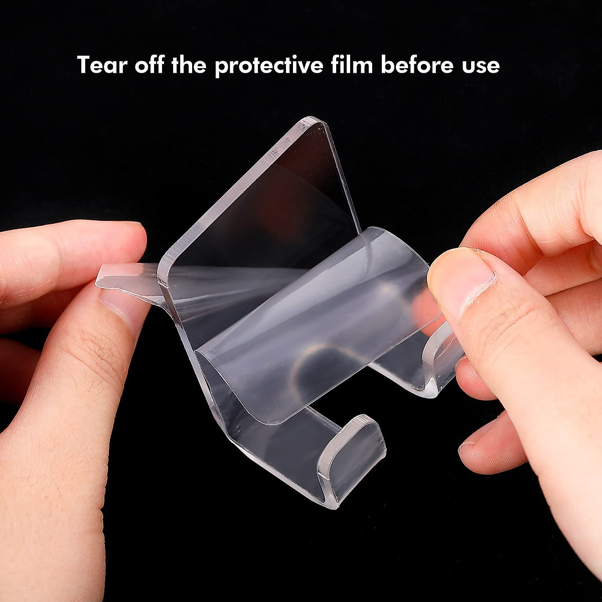 JWCE. Razor Holder Hooks Shower Hook with Acrylic Adhesive for Razor Bathroom Kitchen Organizer for Razor Plug Towel (Clear-8pcs)