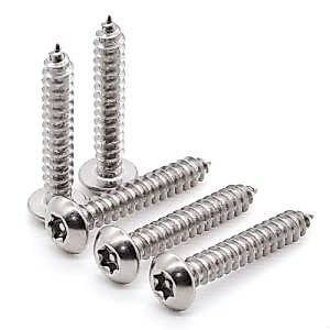 Glvaner M5 x 30mm (50 pcs) Button Head Torx Security Sheet Metal Screws, 304 Stainless Steel 18-8 Tamper Resistant Self Tapping Screws, Anti-Theft Tamper Proof Wood Screws with Bit T25
