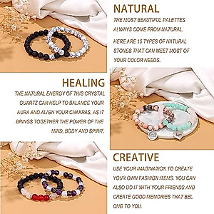 Raicegs 470 pcs 8mm Crystal Beads for Jewelry Making Natural Stone Beads for Bracelets Kits for Adults DIY Gemstone for Bracelet Jewelry Making