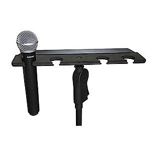 Gator Frameworks Multi Holder Stand Attachment Holdsup to (4) Microphones Wired or Wireless (GFW-MIC-4TRAY)