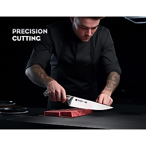 WIZEKA Kitchen Knife Set with Block, Dishwasher Safe 15 Pcs Professional Chef Knife Set with Knife Sharpener, Food Grade German Stainless Steel Knife Block Set, Jaguar Series