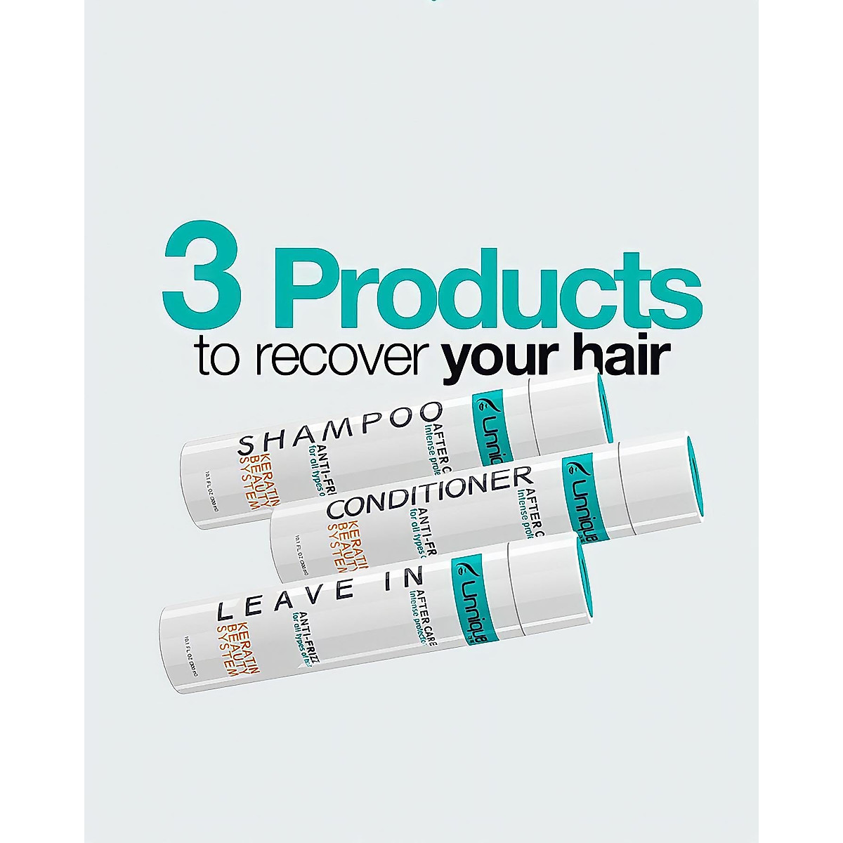 UNNIQUE KBS Hair Care Kit - Repairing Shampoo and Conditioner & Leave-in Treatment After Care Set for Keratin Treated Hair