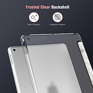 Fintie Case for iPad 10.2 Inch 9th Generation (2021) / 8th Generation (2020) / 7th Gen (2019)- Lightweight SlimShell Stand Cover with Translucent Hard Back Protector, Auto Sleep/Wake, Marble White